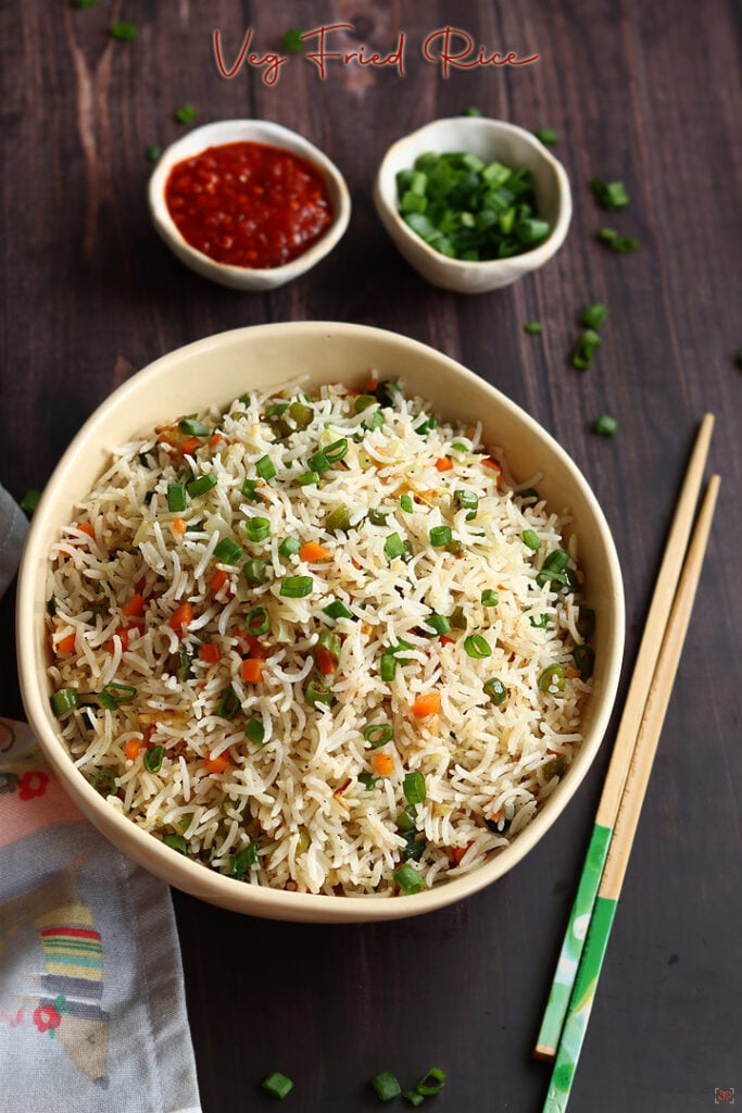 Veg Fried Rice Recipe | Vegetable Fried Rice Recipe - Sharmis Passions