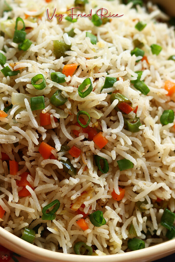 Veg Fried Rice Recipe | Vegetable Fried Rice Recipe - Sharmis Passions