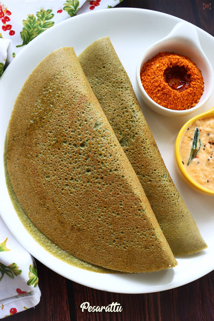 Pesarattu Recipe | Moong Dal Dosa Recipe - Sharmis Passions