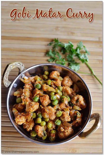 Gobi Matar Recipe | Gobi Matar Curry Recipe - Sharmis Passions