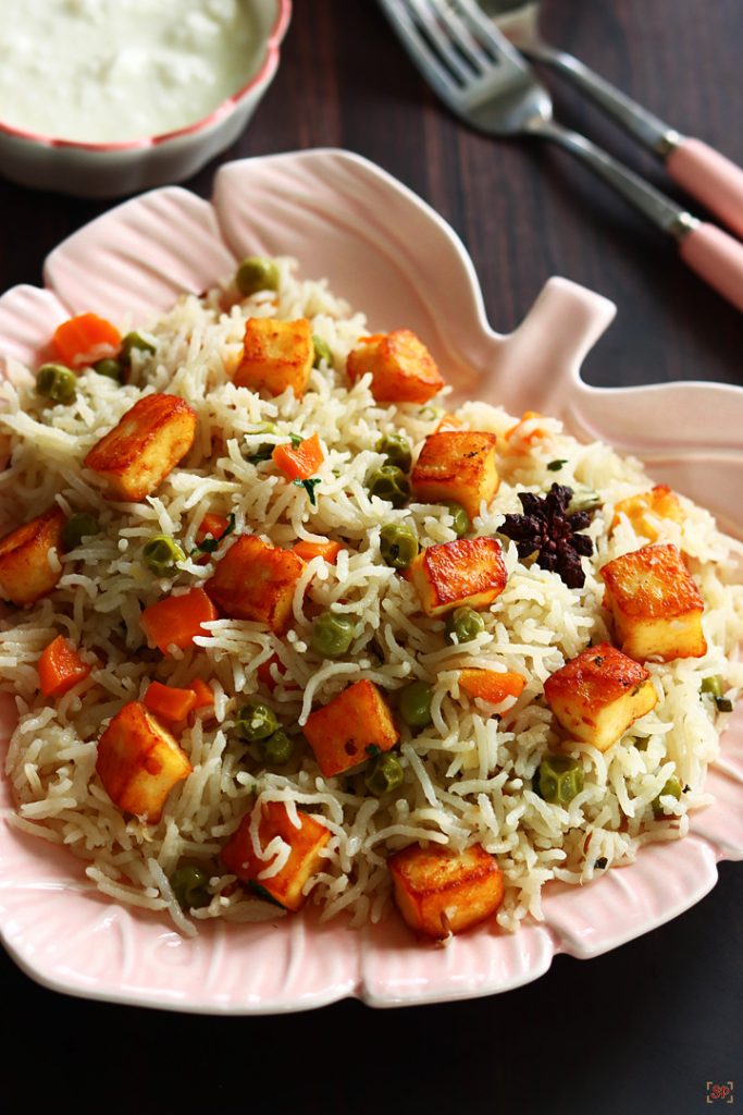 Paneer Pulao Recipe | Paneer Rice Recipe - Sharmis Passions