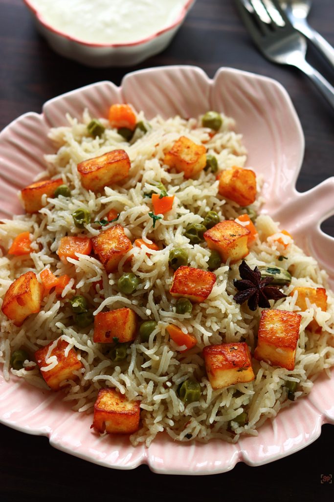 Paneer Pulao Recipe | Paneer Rice Recipe - Sharmis Passions