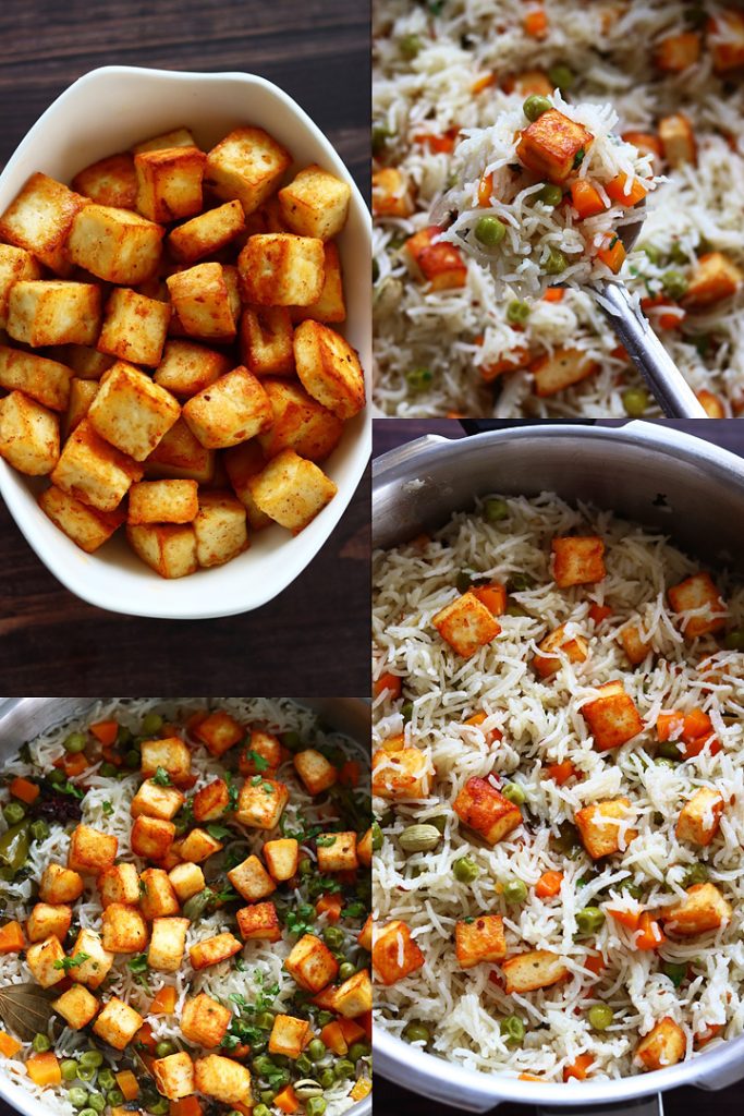 Paneer Pulao Recipe | Paneer Rice Recipe - Sharmis Passions