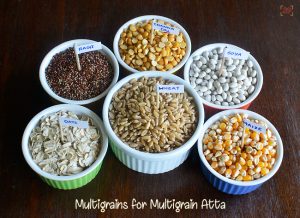 Multigrain Atta | How to Make Multigrain Atta at home - Sharmis Passions