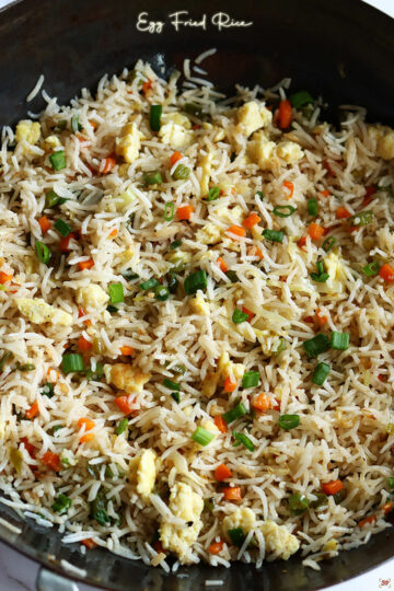 Egg Fried Rice Recipe (Restaurant Style) - Sharmis Passions
