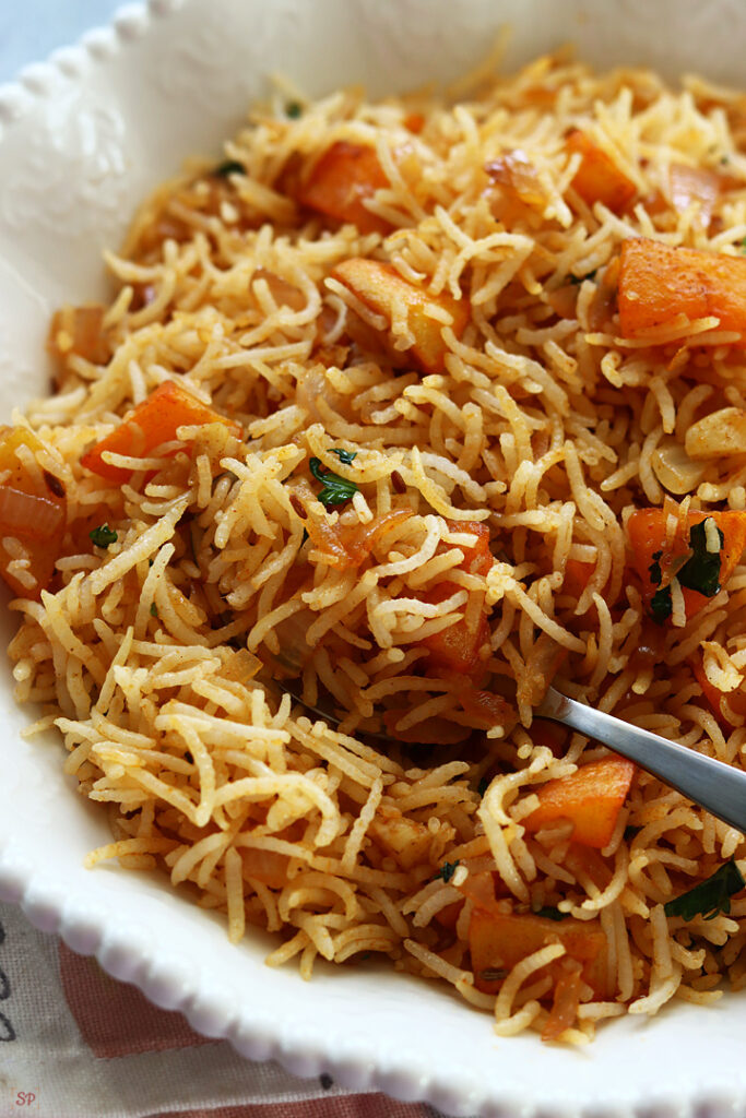 Potato Rice Recipe | Aloo Rice Recipe - Sharmis Passions