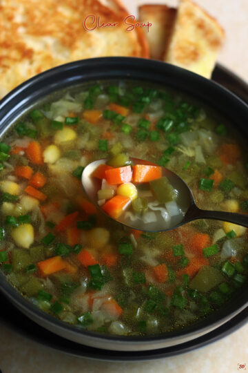 Clear Soup Recipe | Veg Clear Soup Recipe - Sharmis Passions