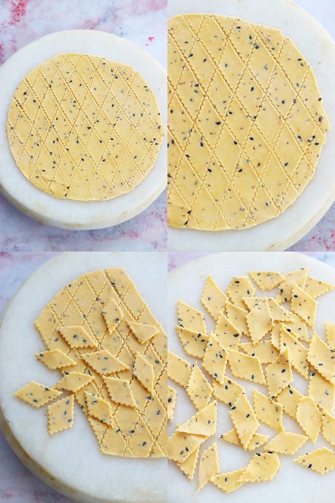 Spicy Diamond Cuts Recipe | Savory Diamond Cuts Recipe - Sharmis Passions