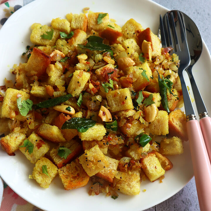 Bread Upma Recipe (Easy Bread Upma) - Sharmis Passions