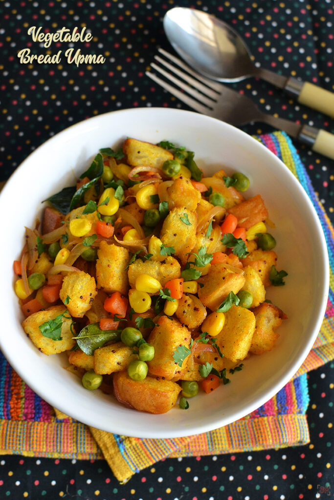 Bread Upma Recipe (Easy Bread Upma) - Sharmis Passions