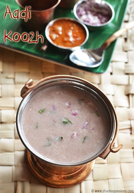 Aadi Koozh Recipe - Sharmis Passions
