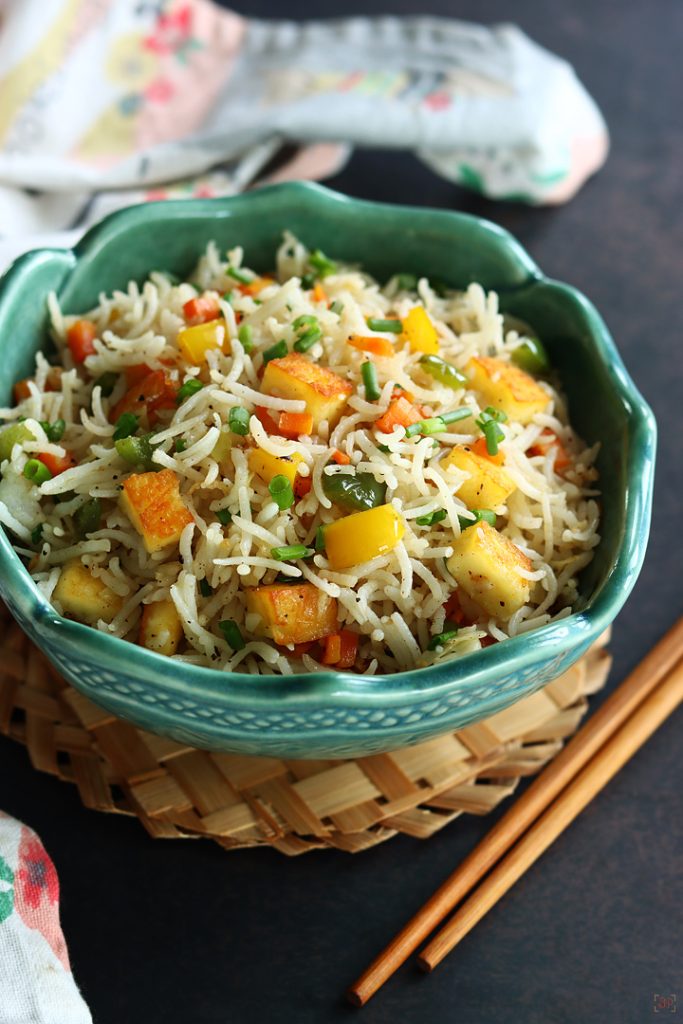 Paneer Fried Rice Recipe - Sharmis Passions