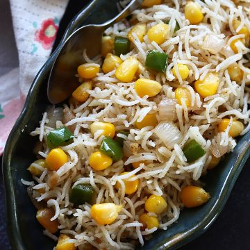 Corn Rice Recipe (Corn Fried Rice Recipe) - Sharmis Passions
