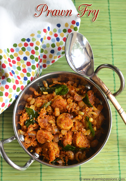 Prawns Fry Recipe - Sharmis Passions