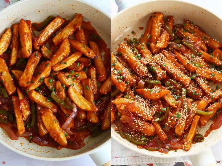 Chilli Potato Recipe | Honey Chilli Potato Recipe - Sharmis Passions