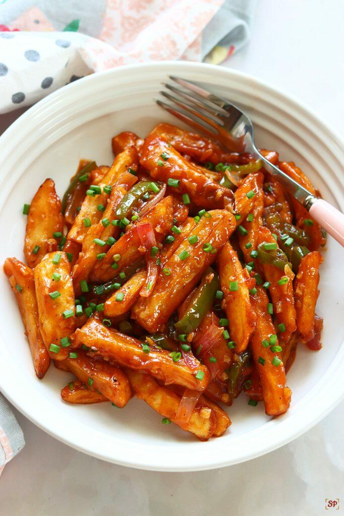 Chilli Potato Recipe | Honey Chilli Potato Recipe - Sharmis Passions