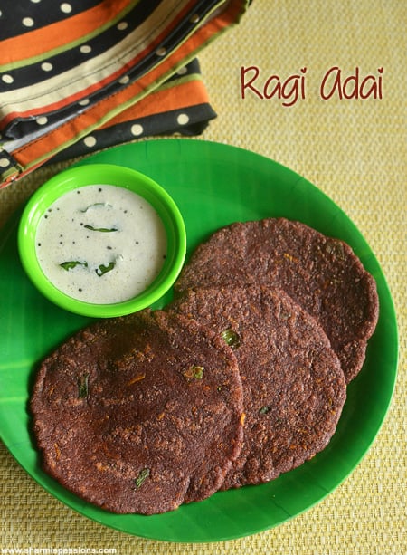 Ragi Adai Recipe - Sharmis Passions
