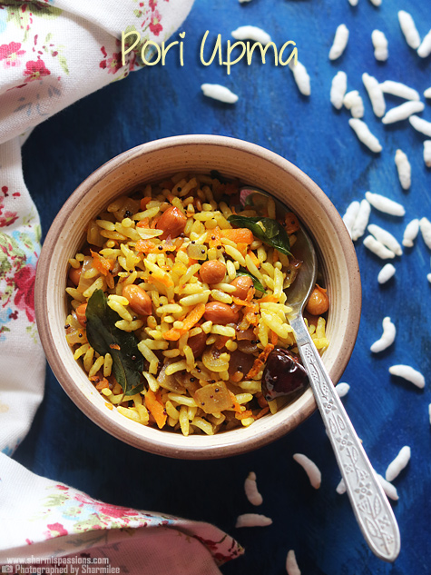Pori Upma Recipe | Puffed Rice Upma Recipe - Sharmis Passions
