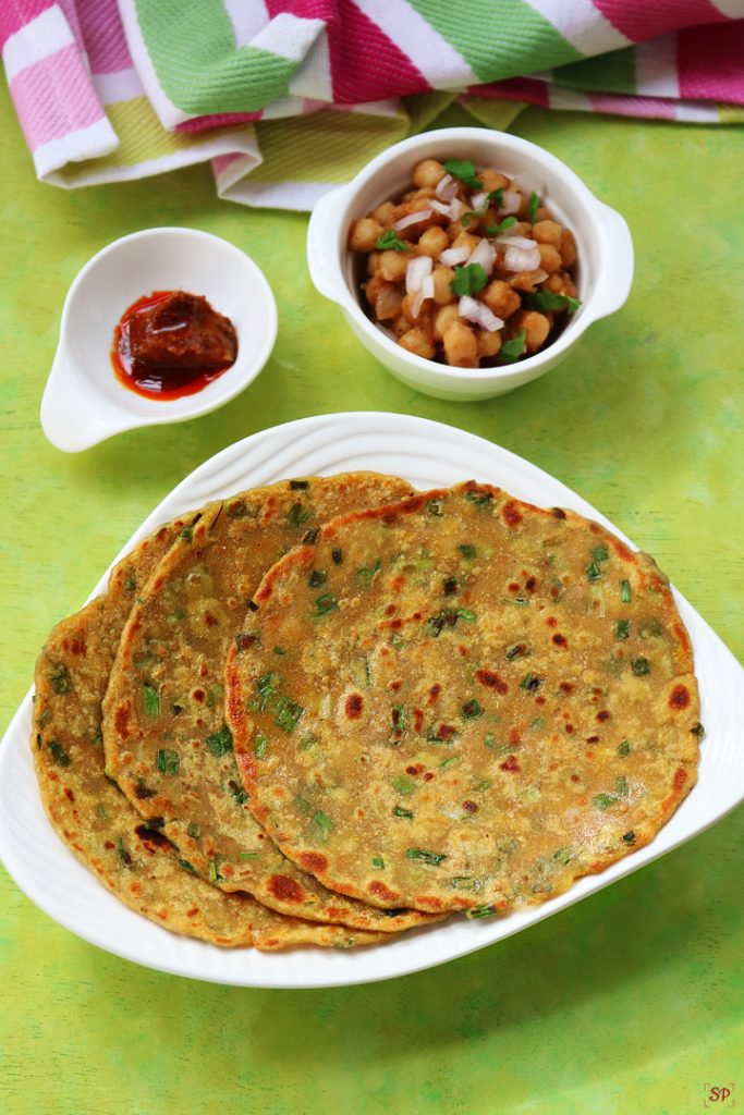 Spring Onion Paratha Recipe - Sharmis Passions