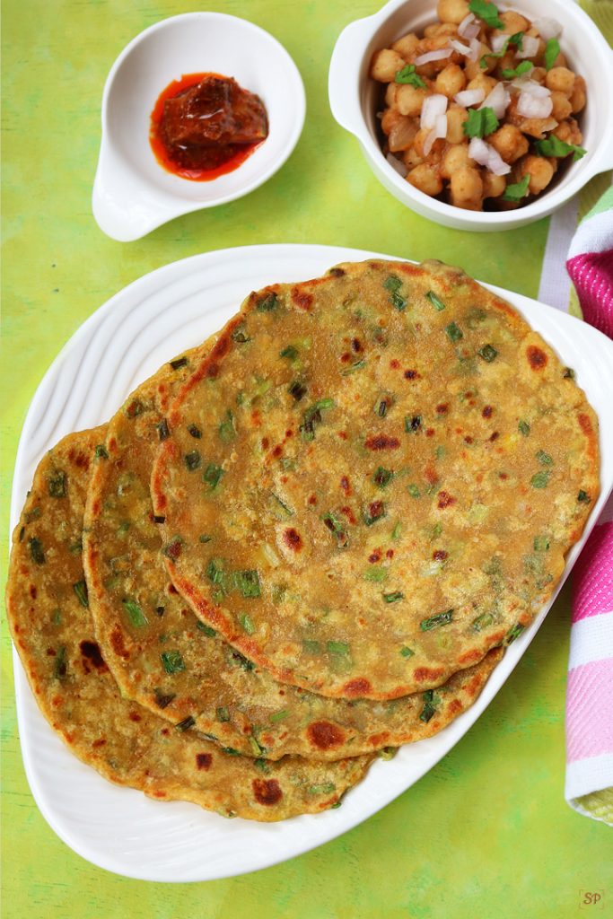 Spring Onion Paratha Recipe - Sharmis Passions