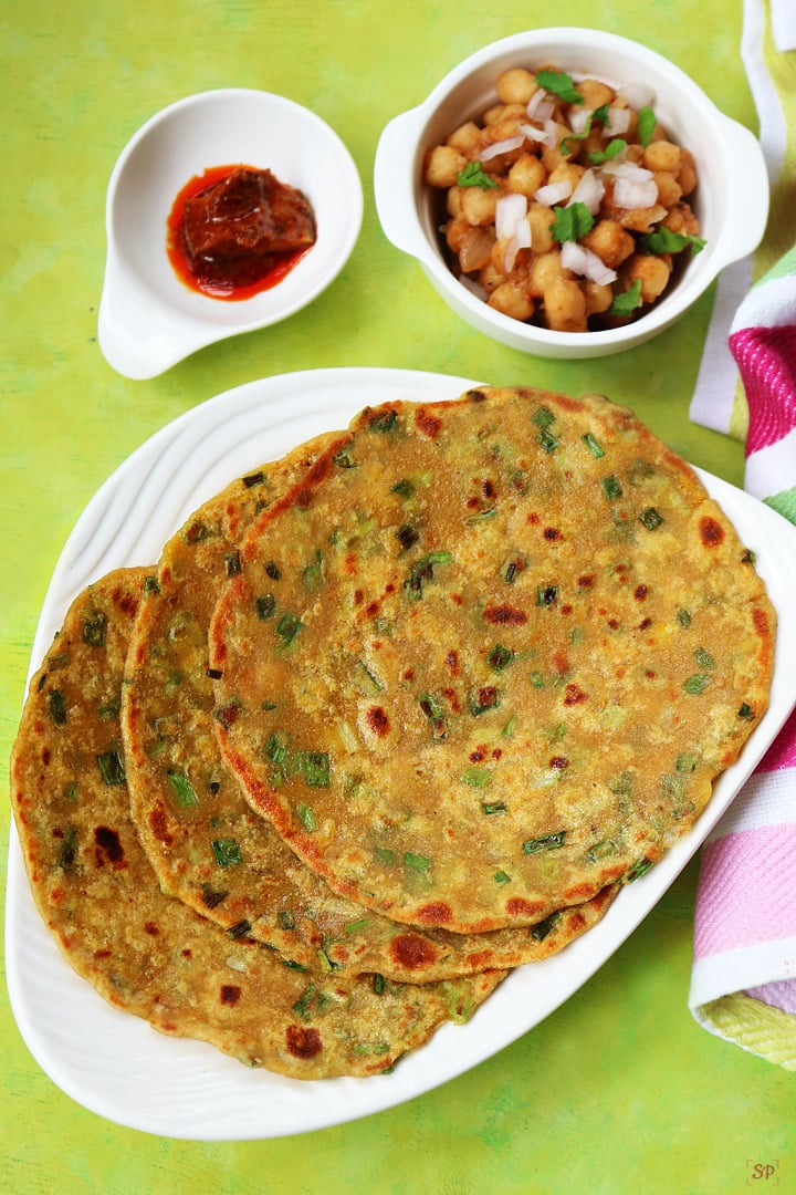 Spring Onion Paratha Recipe - Sharmis Passions