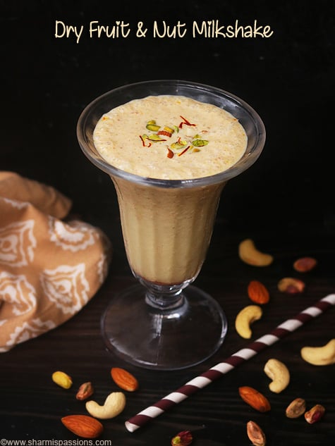 Dry Fruits Milkshake Recipe - Sharmis Passions