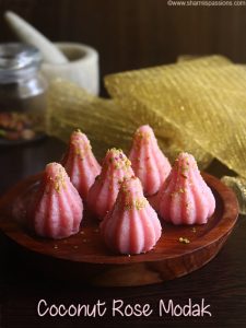 Coconut Rose Modak Recipe - Sharmis Passions