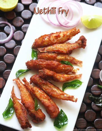 Nethili Fry Recipe | Anchovy Fry Recipe - Sharmis Passions