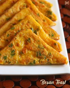 Besan Toast Recipe | Bread Besan Toast Recipe - Sharmis Passions