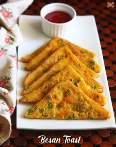 Besan Toast Recipe | Bread Besan Toast Recipe - Sharmis Passions