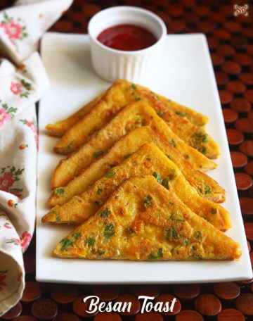 Besan Toast Recipe | Bread Besan Toast Recipe - Sharmis Passions