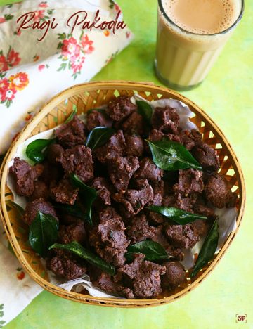 Ragi Pakoda Recipe | Fingermillet Fritters Recipe - Sharmis Passions