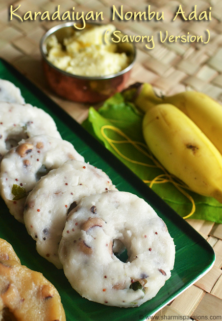 Karadaiyan nombu adai recipe, Uppu adai Vella adai recipe