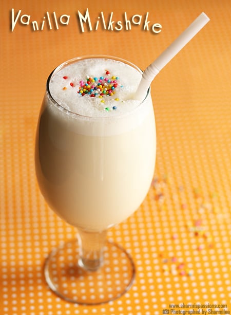 Vanilla Milkshake Recipe (with icecream) - Sharmis Passions
