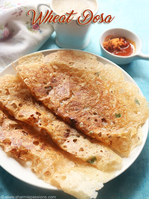 Wheat dosa recipe, Instant wheat flour dosa, Godhuma dosa recipe