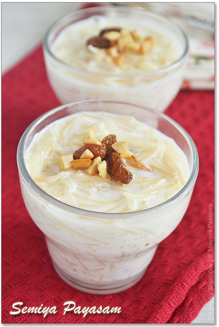 Semiya payasam recipe, Vermicelli kheer recipe - Sharmis Passions