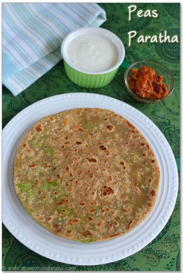 Matar Paratha Recipe | Green Peas Paratha Recipe - Sharmis Passions
