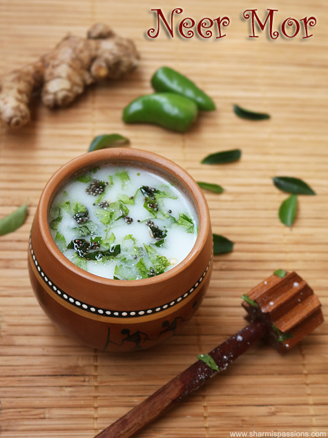 Neer mor recipe - Spiced buttermilk recipe - Neer moru recipe