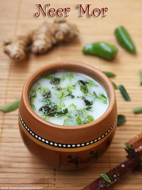 Neer mor recipe - Spiced buttermilk recipe - Neer moru recipe