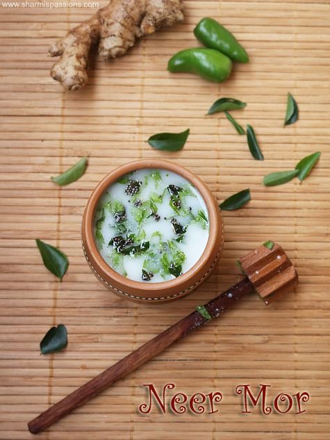 Neer mor recipe - Spiced buttermilk recipe - Neer moru recipe