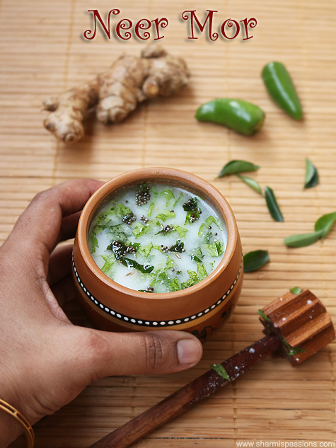 Neer mor recipe - Spiced buttermilk recipe - Neer moru recipe