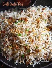 Chilli Garlic Fried Rice Recipe - Sharmis Passions