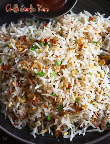 Chilli Garlic Fried Rice Recipe - Sharmis Passions