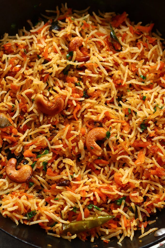 Carrot Rice Recipe - Sharmis Passions