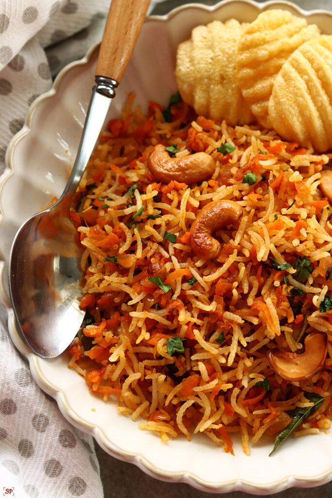 Carrot Rice Recipe - Sharmis Passions