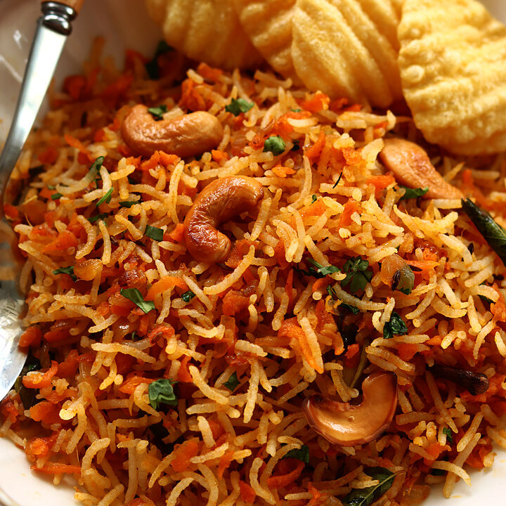 Carrot Rice Recipe - Sharmis Passions