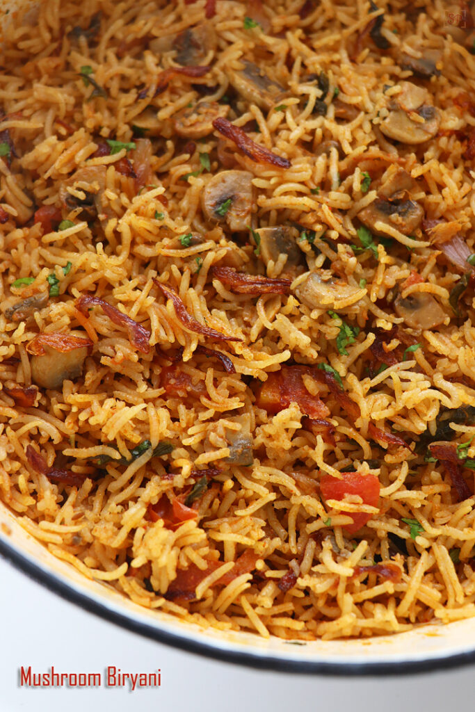 Mushroom Biryani Recipe - Sharmis Passions