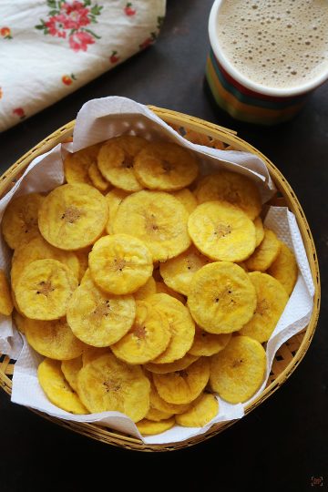 Nendran Chips Recipe | Kerala Banana Chips Recipe - Sharmis Passions