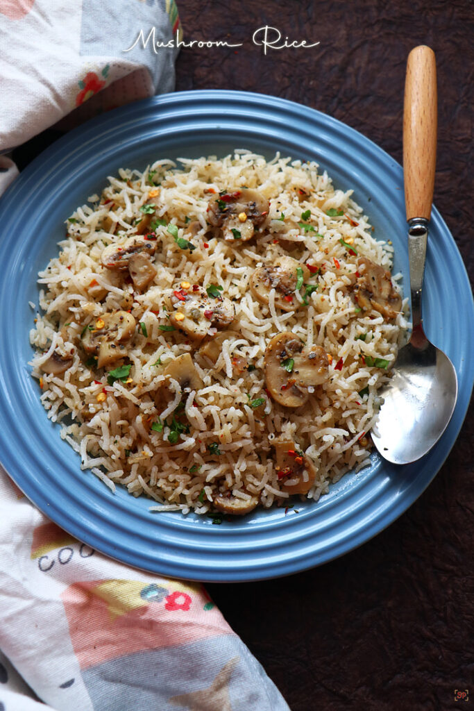 Mushroom Rice Recipe - Sharmis Passions