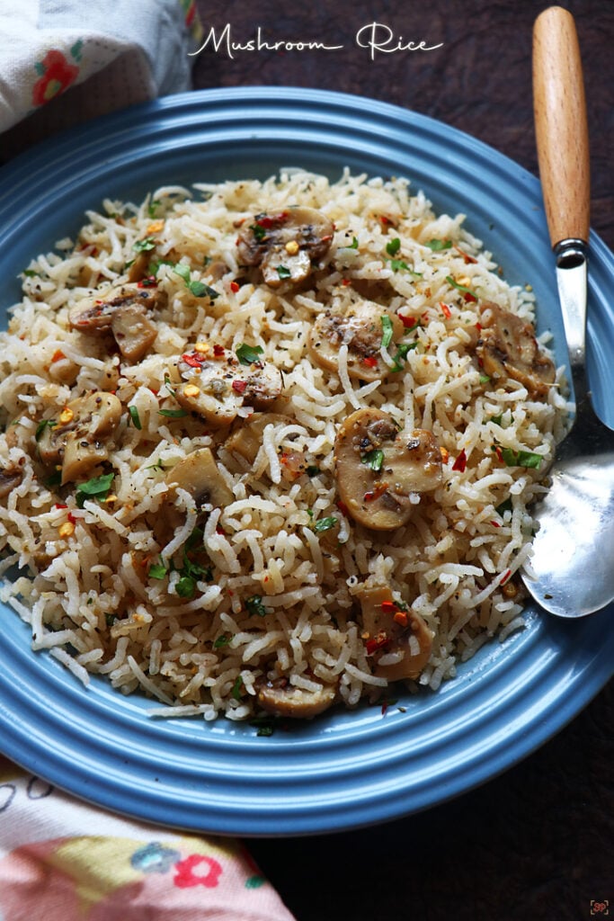 Mushroom Rice Recipe - Sharmis Passions